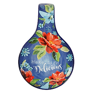 Pioneer Woman Spring Bouquet Spoon Rest Blue Floral Make Life Delicious