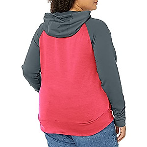 Hanes womens Sport Performance Fleece Pullover Hoodie Hoody, Dada Grey Solid/Razzle Pink Heather, Large US