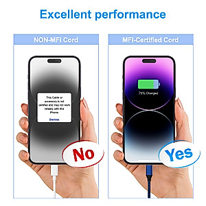 iPhone Charger [Apple MFi Certified] Lightning Cable 6PACK-3/3/6/6/6/10 FT Nylon Braided USB Charging Cable High Speed Cord Compatible with iPhone 14/13/12/11 Pro Max/XS MAX/XR/XS/X/8/7/Plus/6S/6/iPad