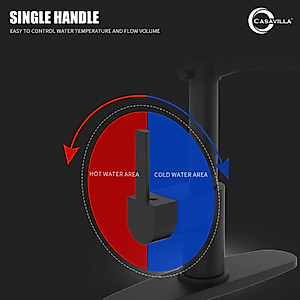 Casavilla Black Kitchen Faucet Soap Dispenser, Faucet for Kitchen Sink, Kitchen Sink Faucet with Deck Plate, Kitchen Faucet with Pull Down Sprayer and Dual Function Spray Head, RV Sink Faucet