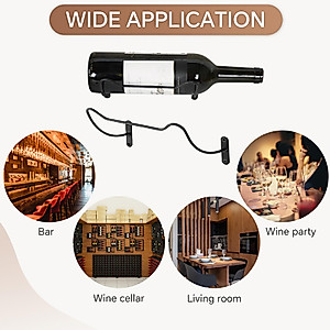 NATGAI Wall Mounted Wine Racks 10 Pack Iron Wine Bottle Display Holder Rack Hanging Wine Organizer Rack with Screws for Beverages/Liquor Bottles Storage