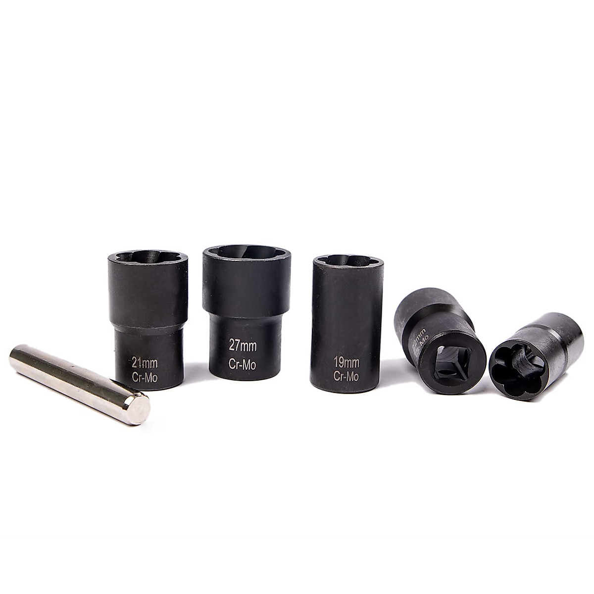 LONKER 6PCS Lug Nut Bolt Extractor Set, Twist Socket Set 1/2" Drive Rounded Bolt & Stripped Lug Nut Remover Socket Tool Kit