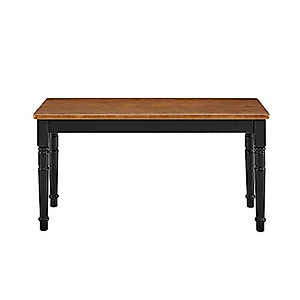 MUSEHOMEINC Two Tone Farmhouse Style Solid Wood Bench, Black/Espresso