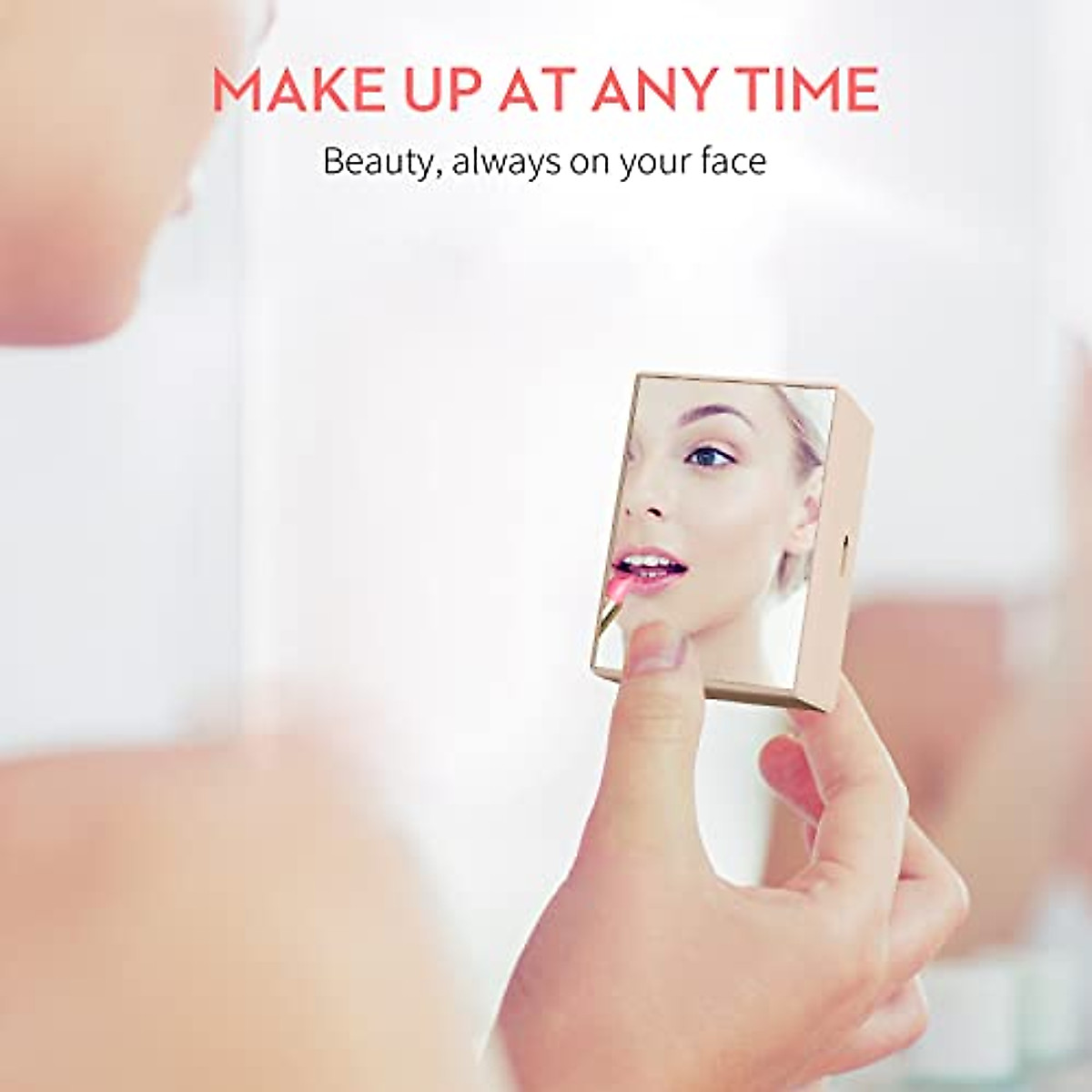 Wireless Earbuds,Bluetooth Wireless Headphones, Earbuds for Music,Sport Headphones with Noise Cancelling,Deep Stereo Bass, Makeup Mirror(Buff)