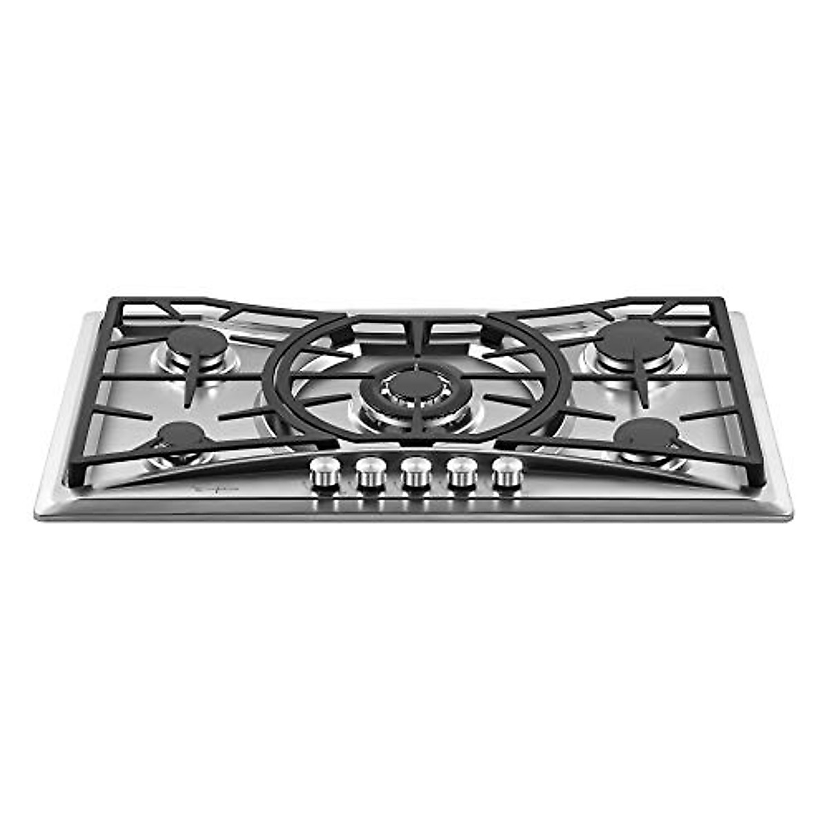 Empava 36 in. Gas Stove Cooktop with 5 Italy Sabaf Sealed Burners NG/LPG Convertible in Stainless Steel EMPV-36GC22, 36 Inch
