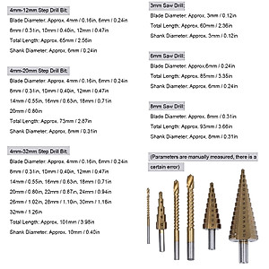 LISND Straight Flute Step Drill Set, 6Pcs/Set Higher Hardness HSS Drills for Reaming