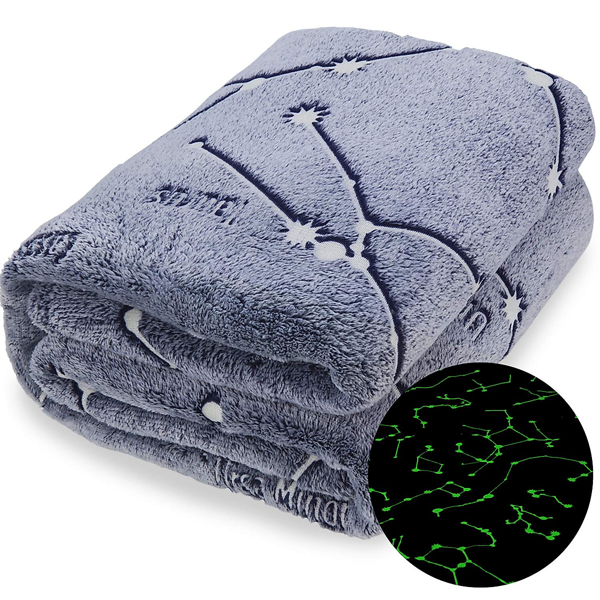 Kanguru Glow in The Dark Constellation Blanket, Christmas Thanksgiving Blanket Gifts for Birthday Kids Women Girls Boy Best Friend