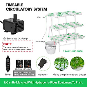 VIVOSUN Hydroponics Growing System 108 Plant Sites, 3 Layers 12 Food-Grade PVC-U Pipes Gardening System Grow Kit with Water Pump Timer, Nest Basket and Sponge for Leafy Vegetables