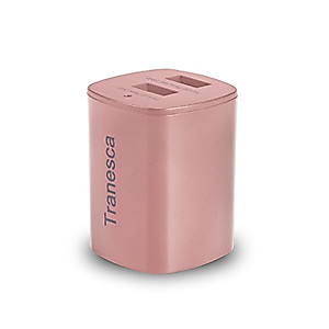Tranesca 2.4 Amp Dual USB Port Travel Wall Charger Cube with Foldable Plug for iPhone X/8/7/6S/6S Plus/6 Plus/6, Samsung Galaxy S9/S8/S7/S6/S5 Edge, LG, HTC, Moto, Kindle and More-Rose Gold