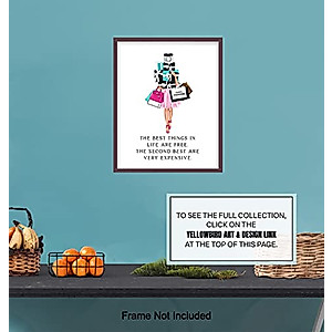 Glam Luxury Fashion Design Quote - Couture Fashionista Wall Art Decor Poster Print - 8x10 Gift for Women, Bathroom, Teens Room, Girls Bedroom