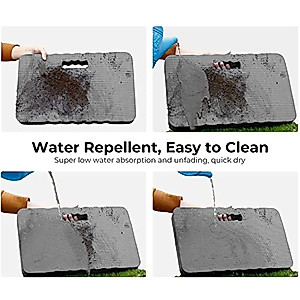 Ohuhu Premium Thick Kneeling Pad, 2-Pack Large Comfortable Gardening Knee Mat with 2 Different Surfaces, Extra Thick Knee Cushion Kneeler for Gardening Work Baby Bath Exercise Praying, 17x11x1.5 Inch