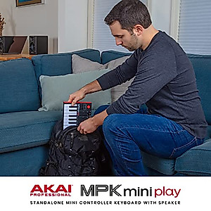 AKAI Professional MPK Mini Play MK3 - MIDI Keyboard Controller with Built in Speaker and Sounds Plus Dynamic Keybed, MPC Pads and Software Suite