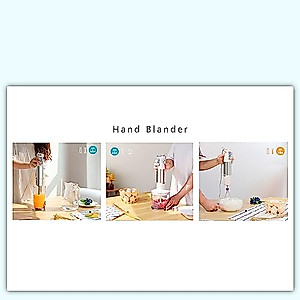 5 in 1 Immersion Hand Blender, 600W Powerful Heavy Duty Motor Stick Blender BPA Free 2 Speed Turbo Boost, Stainless Steel Blades with 600ml Measuring Cup for Kitchen Includes Whisk Attachment