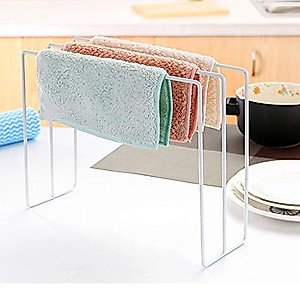 OMOONS Towel Rack Curved Free Standing Towel Rail Small Clothes Butler in Iron Material Finish Bath Towel Holder with 3 Rails