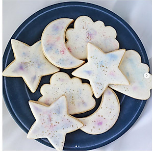 3 Pieces Star, Moon and Cloud Cookie Cutters Stainless Steel Biscuit Cutters Molds Shapes for Baby Shower or Gender Reveal Party