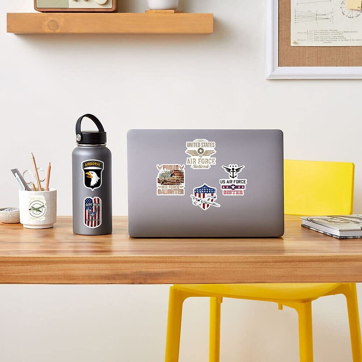 50PCS Air Force Stickers for Laptop and computer, Cartoon animation Waterproof Vinyl Stickers for Water Bottle Skateboard Guita Car Bumper Luggage,Cartoon Art Graffiti Decals for Kids Girls Teens Adults (Mixture)