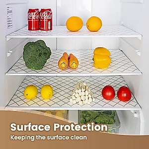 Shinlendid Refrigerator Liners Non-Slip 12IN x 10Feet, Absorbent Fridge Shelf and Drawer Liners Keep Fruits & Vegetables Fresh, Washable Refrigerator Mats, Whinte