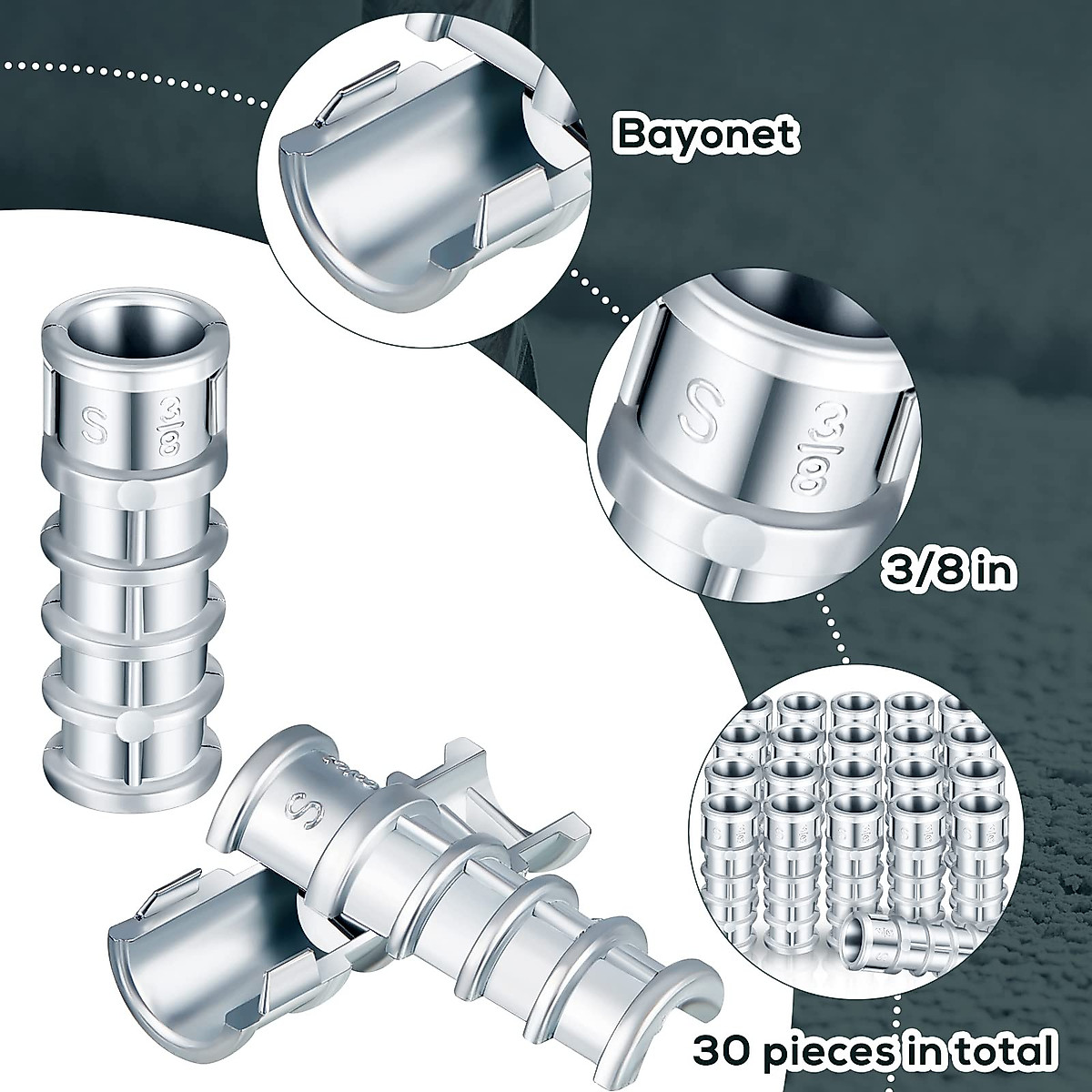 30 Pack 9071456 Lag Shields,3/8 in. x 1-3/4 in. Lag Screw Bolts Concrete Anchors Masonry Anchors Zinc Alloy Plated