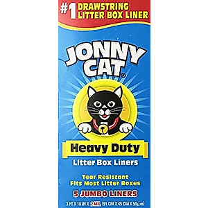 JONNY CAT Litter Box Liners, Heavy Duty, Jumbo 5 Per Box (4 Pack/Boxes)
