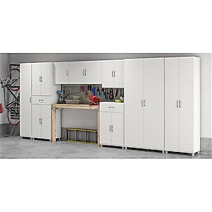 Pemberly Row Transitional 16" Utility Storage Cabinet in White