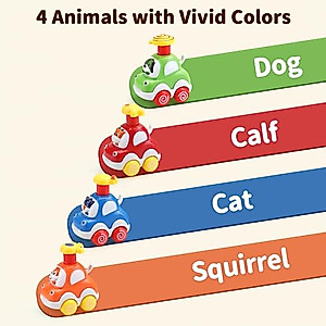 Amy&Benton Baby Toy Cars Toddler Toy Cars for 1 2 Year Old Cartoon Wind up Cars Press and Go Cars Push Go Cars for Toddlers 1-3 1st Birthday Gifts First Birthday Gift Toys Age 1 2 Year Old Baby Boys