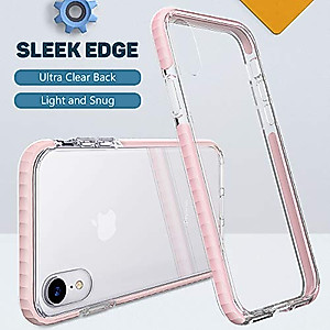 MATEPROX iPhone XR Case Clear Thin Slim Anti-Yellow Anti-Slippery Anti-Scratches Cover Shockproof Bumper Case for iPhone XR 6.1''(Pink)
