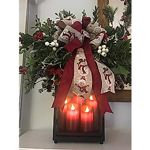 Kitch Aroma Red flameless Candles, Red Candles Battery Operated LED Pillar Candles with Moving Flame Wick with Remote Timer,Pack of 9