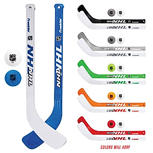 Franklin Sports Mini Hockey Stick and Ball Set - Play Knee Hockey Anytime - Kids Knee Hockey Set - Includes 2 Mini Sticks and 2 Foam Balls - NHL
