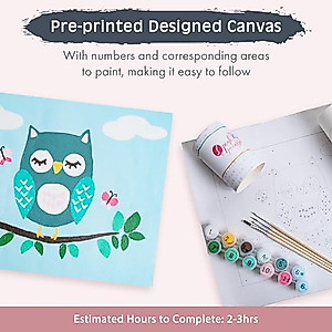 Pink Picasso Kits Paint by Number for Kids Ages 5-12 | DIY 8x10 Beginners Kids Paint Set Color by Numbers Canvas Painting Kits | As Seen On Shark Tank & Oprah's Favorite Thing (Olivia Owl)