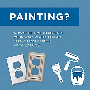 Franklin Brass Stamped Round (1-Pack) Decorative Light Switch Cover Matte Black 2-Gang Wall Plate Double Switch/Toggle Plate Covers Electrical Outlet Covers W10246-FB-C