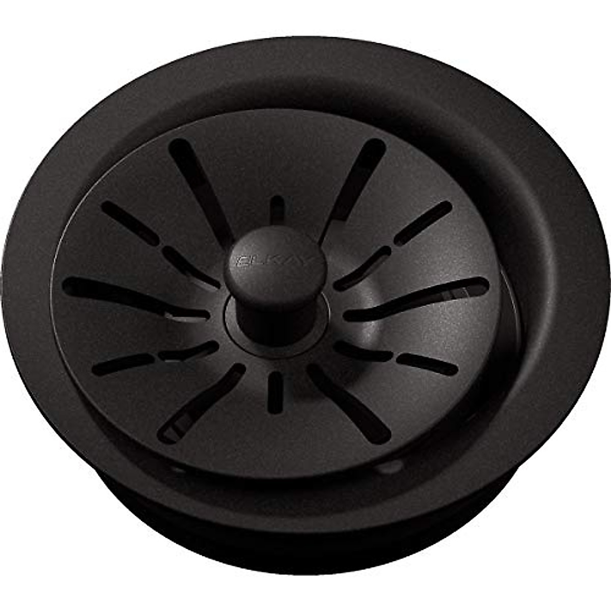 Elkay LKPDQD1BK Quartz Perfect Drain 3-1/2" Polymer Disposer Flange with Removable Basket Strainer and Rubber Stopper Black