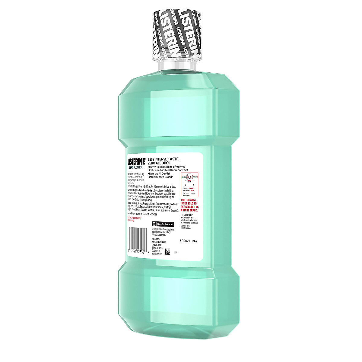Listerine Zero Cool Mint Mouthwash For Fresh Breath And To Kill Bad Breath Germs, 500 ml, 16.9 Fl Oz