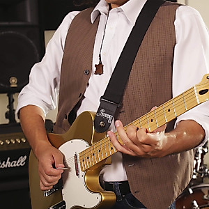 Slinger Straps Comfort Stretch Black Elastic Guitar Strap For Acoustic, Electric And Bass Guitar