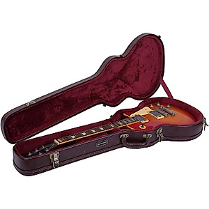 Crossrock Hardshell Arch Top Wood Case fits Les Paul Electric Guitars-Brown(CRW620LBR)