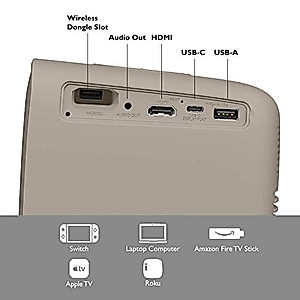 BenQ GS2 Wireless Mini Portable Projector for Outdoor Use | IPX2 Splash & Drop Resistant | Google Cast & AirPlay | Bluetooth Speaker | WiFi | Smart TV App | HDMI | USB-C (Renewed)