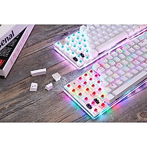 Feilx Mechanical Keyboard Red Blue Switch 87 Key Backlit Mechanical Gaming Gaming Keyboard for PC/Mac Gamer, Typist (Color : White)