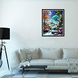 WisonDap Magical Moon Forest Diamond Art Kits for Adults,Moon Landscape Diamond Art Kits Full Drill Crystal Rhinestone Diamond Embroidery Craft Kits for Home Wall Decor Inch12X16