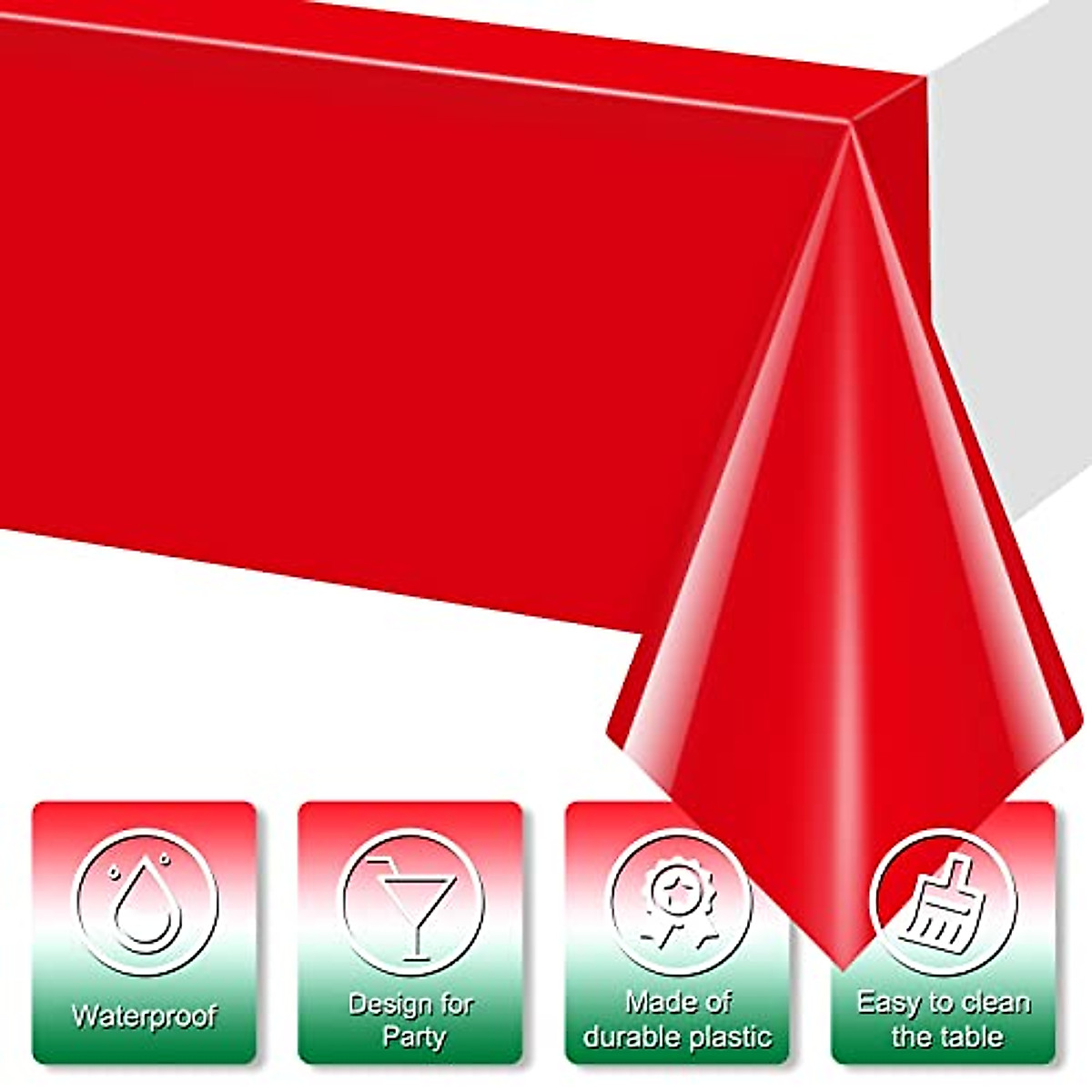 3 Pack Italian Flag Tablecloth, Italian Themed Disposable Plastic Tablecloth, Rectangle Italian Table Cover for Italy Family Gathering Kitchen Dining Decorations and Party Supplies 54 x 108 Inch