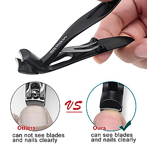 SG Nekoo Toe Nail Clippers for Thick Nails for Seniors, Angled Head Ultra Sharp Wide Jaw Opening Fingernail Clipper, Nail Trimmer with Catcher for Men Women