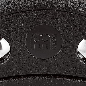 Meinl Percussion Compact Foot Tambourine with Stainless Steel Jingles-NOT Made in China-Accompaniment for Cajon Gigs, 2-Year Warranty, Black (CFJS2S-BK)