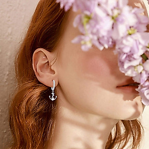 Anchor Earrings for Women Sterling Silver Anchor Studs Earrings Nautical Stud Earrings Small Minimalist Hypoallergenic Earrings for Women Birthday Christmas Gift