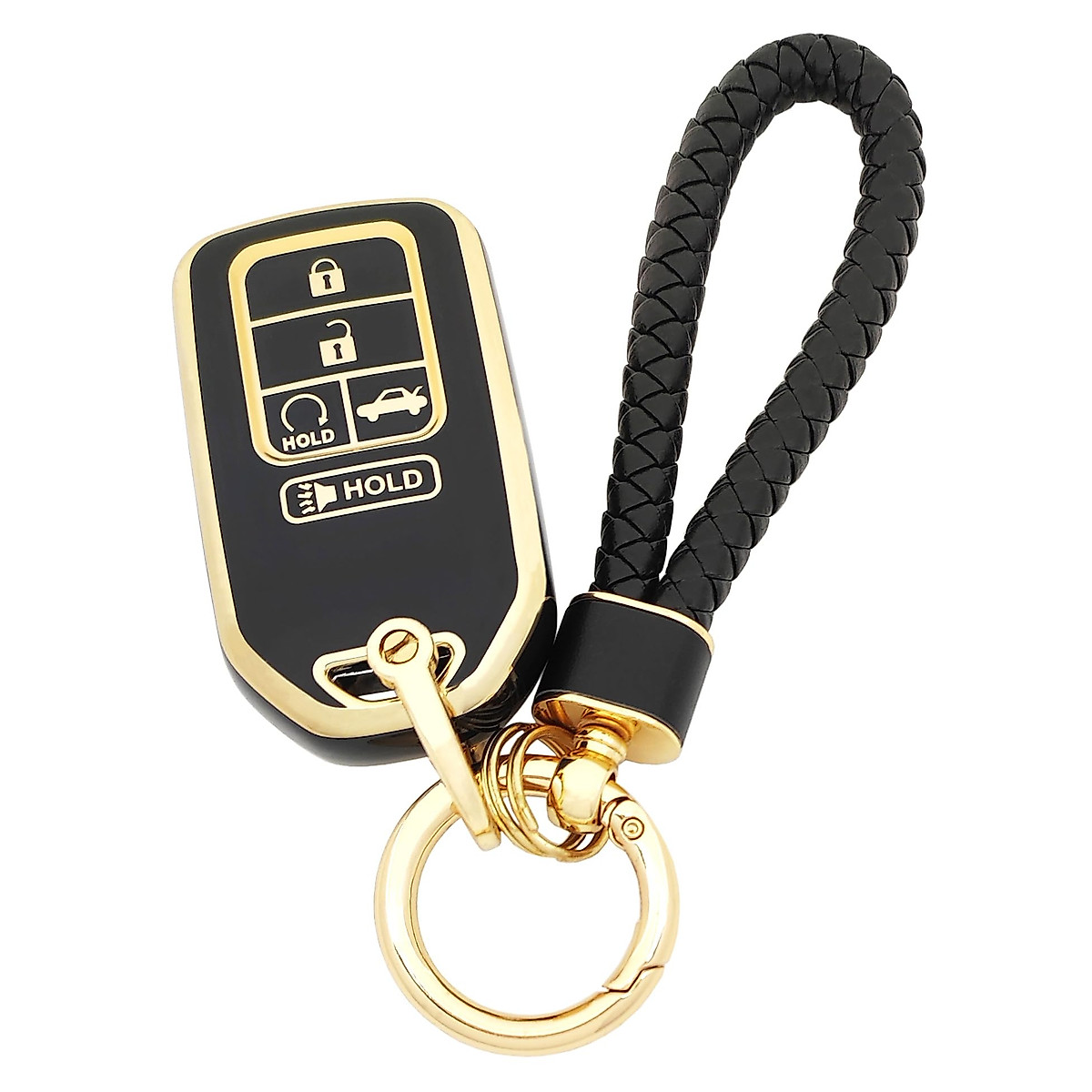 Arruweer Key Fob Cover for Honda Key Fob Case Holder Protector Compatiable with Honda Accord Civic CRV Pilot Ridgeline Odyssey Passport Car Accessories Keychain