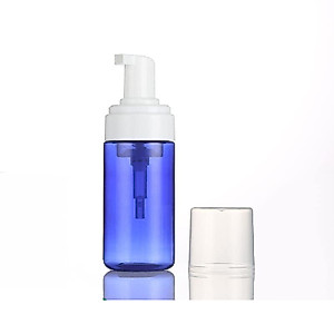 2PCS 100ml Cobalt Blue Refillable Empty Foam Pump Bottles Small Foaming Soap Dispenser for Hand Soap Lash Cleanser Shampoo Liquid 3.4oz