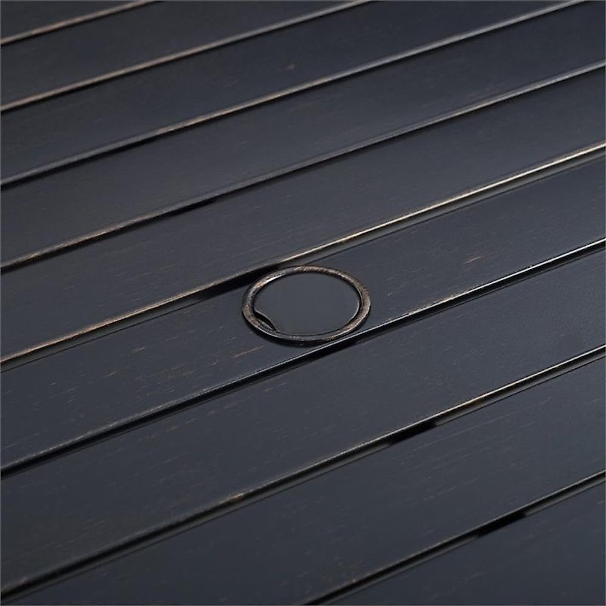 Crosley Furniture Kaplan 6-Person Rectangular Outdoor Dining Table with Umbrella Hole for Outside Patio, Oil-Rubbed Bronze