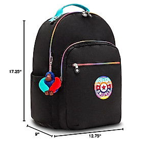 Kipling Seoul Large 15" Laptop Backpack Truly Black Rainbow