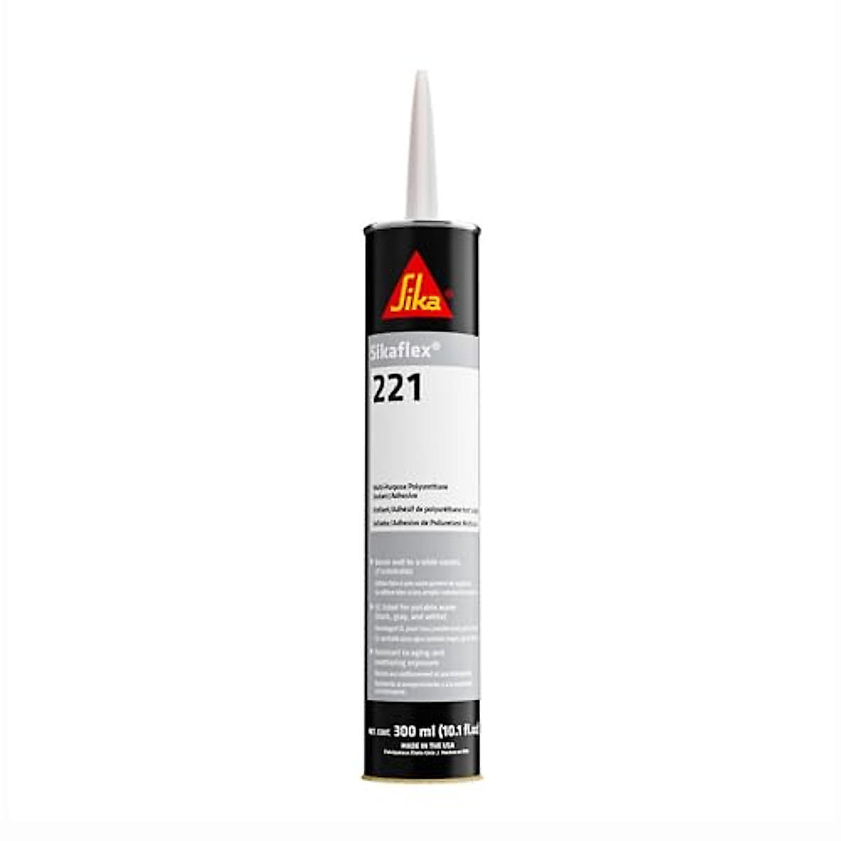 Sika Sikaflex-221, White, multi-purpose sealant/adhesive, polyurethane fast curing sealant, 10.1 fl. oz Cartridge