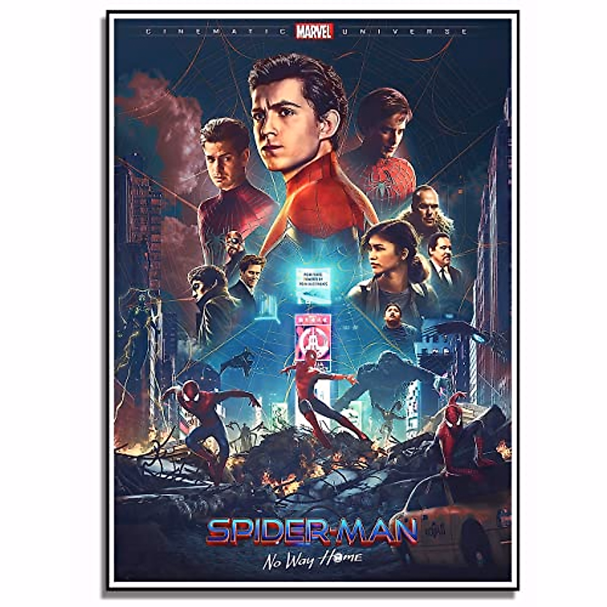ZUOSH Superhero Spiderman No Way Home Spiderman Movie Poster Spiderman Canvas Wall Art HD Print for Living Room Bedroom Playroom Wall Art Decor Give Kids Boys Room Decor Gift 16x24 Inch Unframed