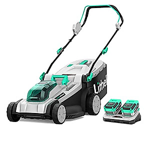 Litheli Cordless Lawn Mower 17 Inch, 2 x 20V 4.0Ah Battery Lawn Mowers with Brushless Motor, Bagging & Mulching, Charger Included