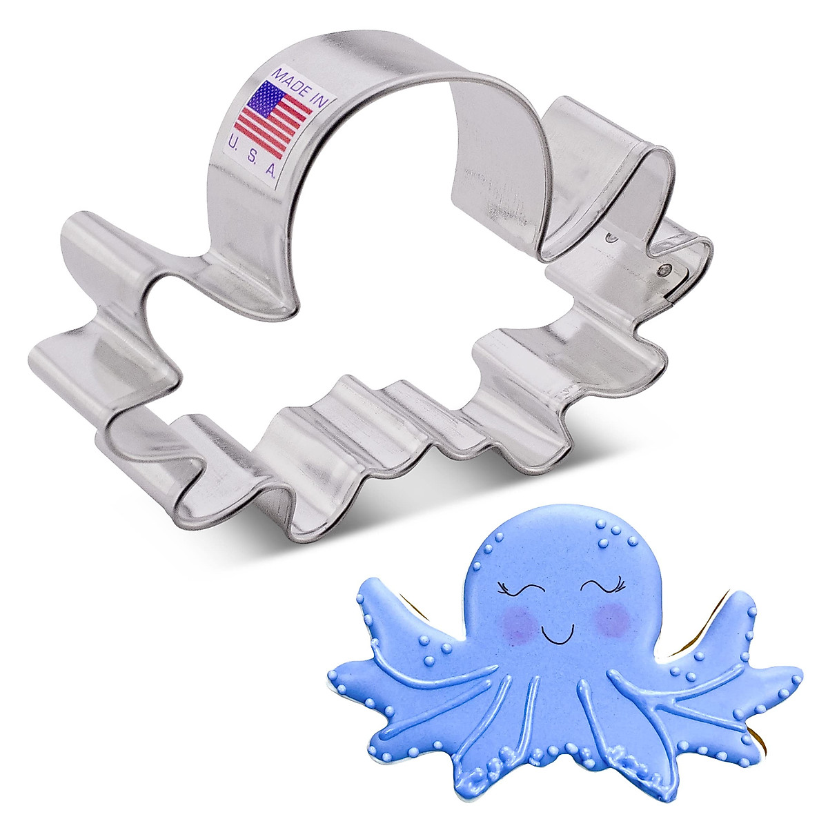 Octopus Cookie Cutter, 4" Made in USA by Ann Clark