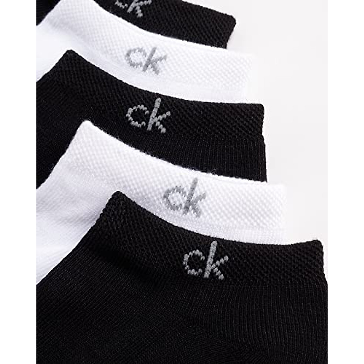 Calvin Klein Women's Athletic Socks - Lightweight Performance No Show Socks (12 Pack), Size Shoe Size: 4-10, White/Black